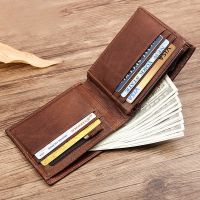 Quality Daily Life Main Material GENUINE LEATHER Wallets For Man Anti-Theft Short Male for sale