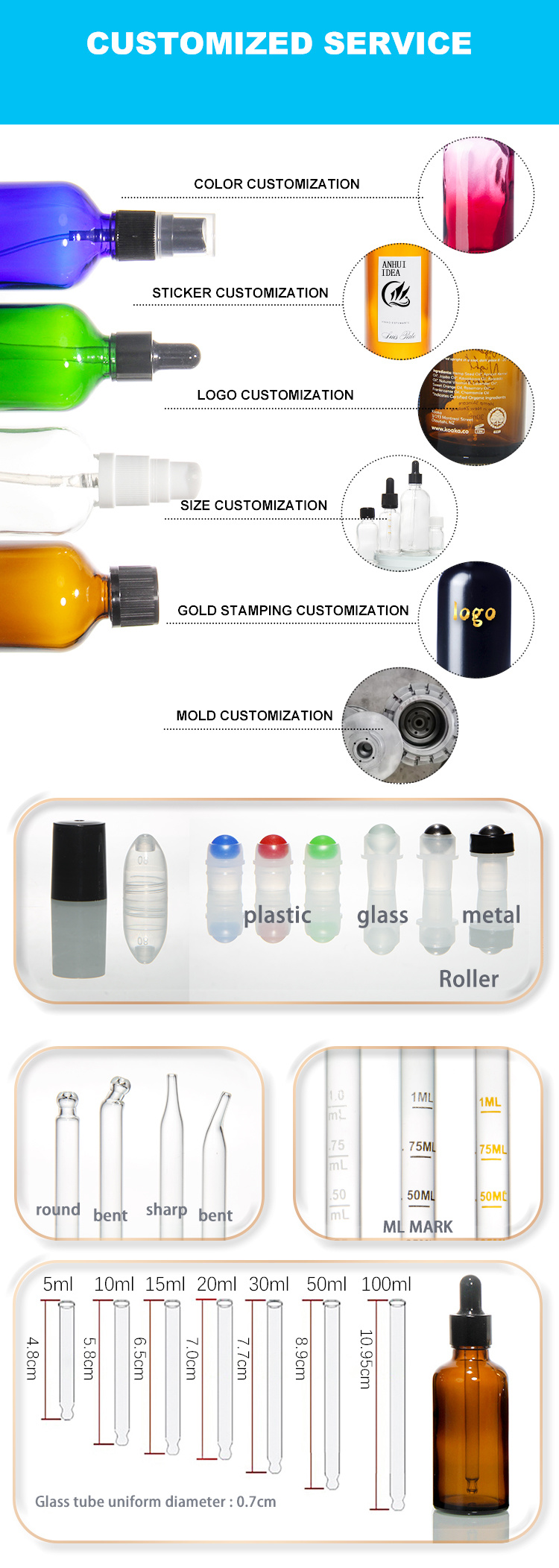 Glass Dropper Bottle Essential Oil Bottle