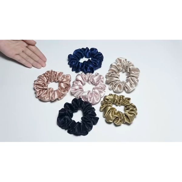 Quality Double Side 25mm Mulberry Silk Scrunchies For Hair Private Logo for sale