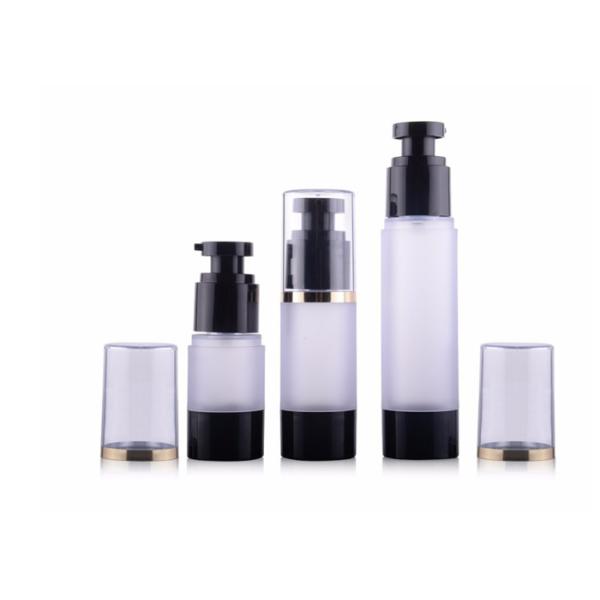 Quality Black AS Airless Cosmetic Bottles 30ml FDA Hot Stamp Printing Custom Color for sale