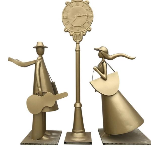 Quality Brass Abstract Loving Couple Figurines 185cm Bronze Lovers Statue for sale