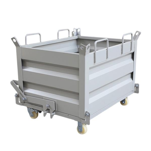 Quality Metal Powder Solid Bulk Bins Steel Bottom Dumping Hopper Open Top Refuse Collector for sale