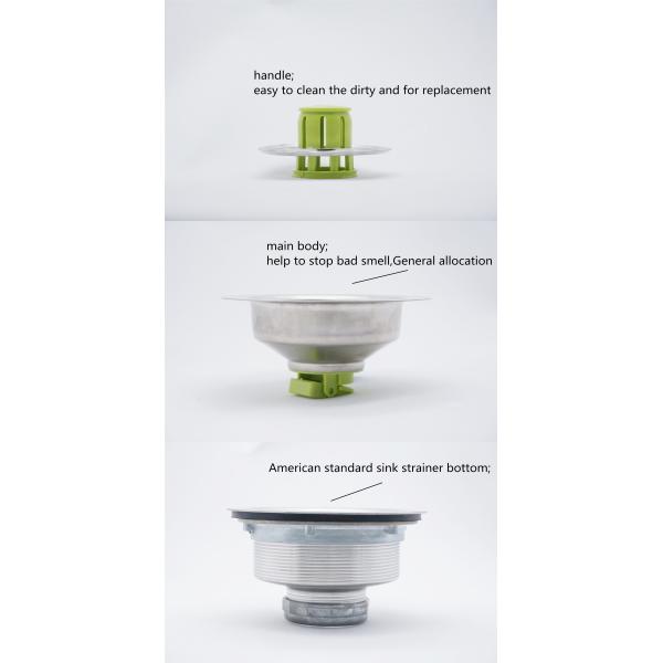 Quality exclusive selling  American patent  Amazon replacement Stinky eco-friendly stainless steel kitchen sink straine for sale