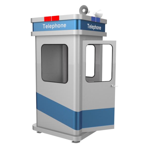 Quality Vandal Resistant Soundproof Phone Booth Robust Galvanised Metal Material Stand for sale