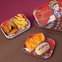 Quality Eco-Friendly Disposable Paper Tableware for Food and Cake Square Customizable for sale