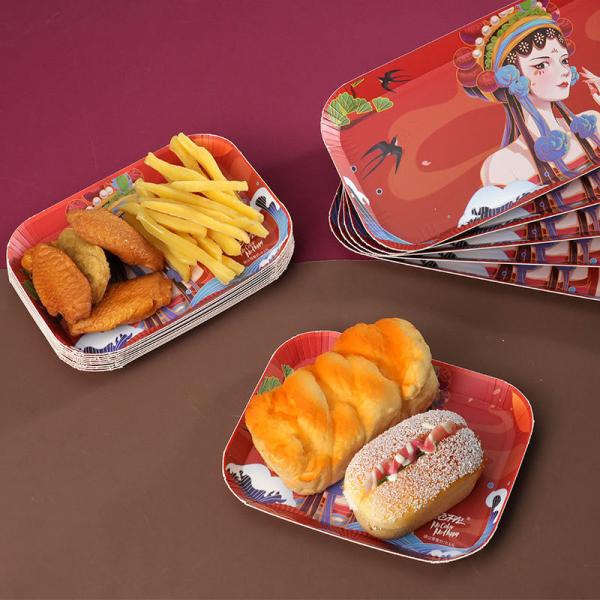 Quality Customizable Household Paper Plates for Colourful Table Setting in Chinese Style for sale