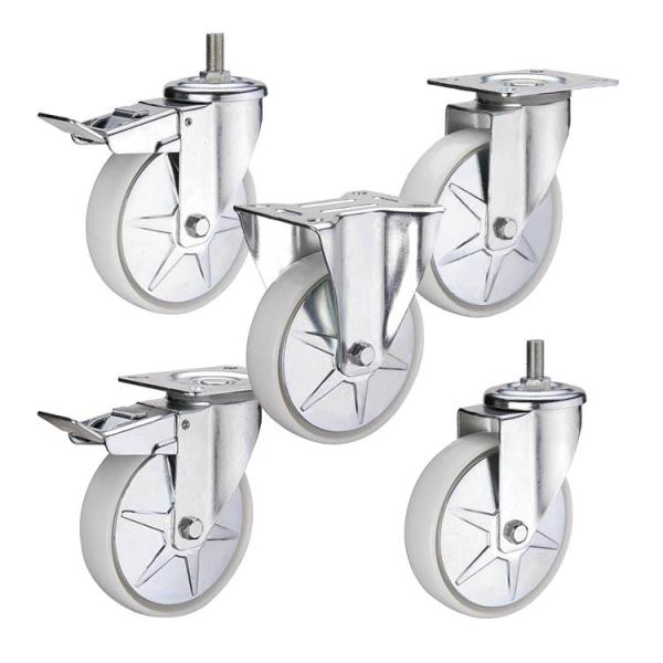 Quality Dustproof 6 Inch 660lbs Loading Industrial Casters With Steel Cover for sale