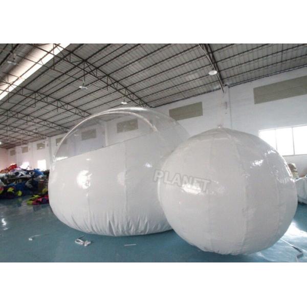 Quality Half Clear 4m Dome Inflatable Bubble Lodge With Silent Blower for sale