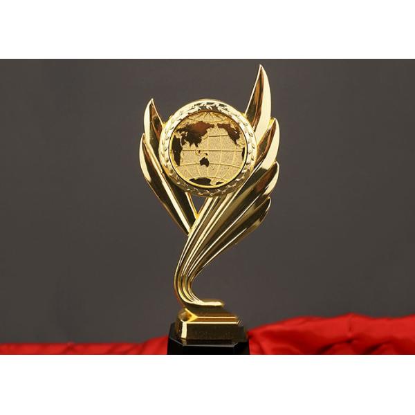 Quality Globe Metal Trophy Cup / Event Souvenirs With Black Crystal Base for sale