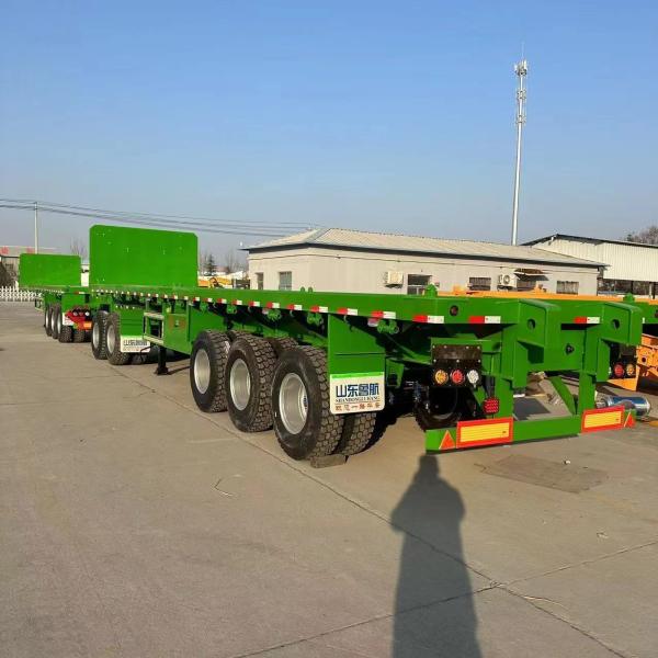 Quality 120T Max Payload 40 ft 3 Axles Mechanical Suspension Container Flatbed Semi for sale