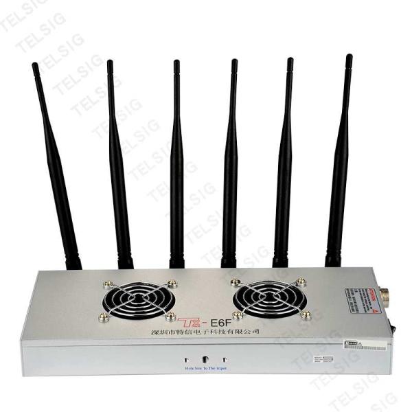 Quality 450 * 240 * 85mm Cell Phone Frequency Jammer , 6 Band Portable Bluetooth Jammer for sale