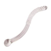 Quality Carved Technique 250mm Crystal Glass Dildo Massage Wand for Women Yoni Wand for sale