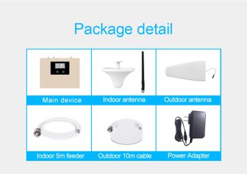 LCD Display 2G 3G 4G Dual Band Repeater 1800/2100MHz Cellular Signal Amplifier Kit 14