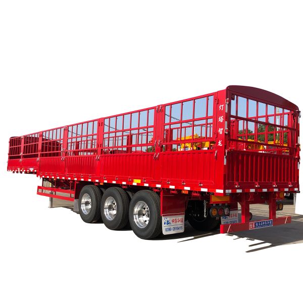 Quality FUWA or BPW Axle Truck Trailer CIMC HUAJUN Fence Flatbed Semi Trailer with Design for sale