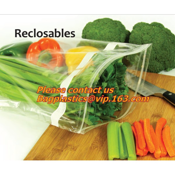 Quality Food Vegetable Storage Bag Airtight Zip Lock Bags, Clear Zip Lock Bags Zipper Poly Bags with Rectangle Unilateral 0.03 m for sale
