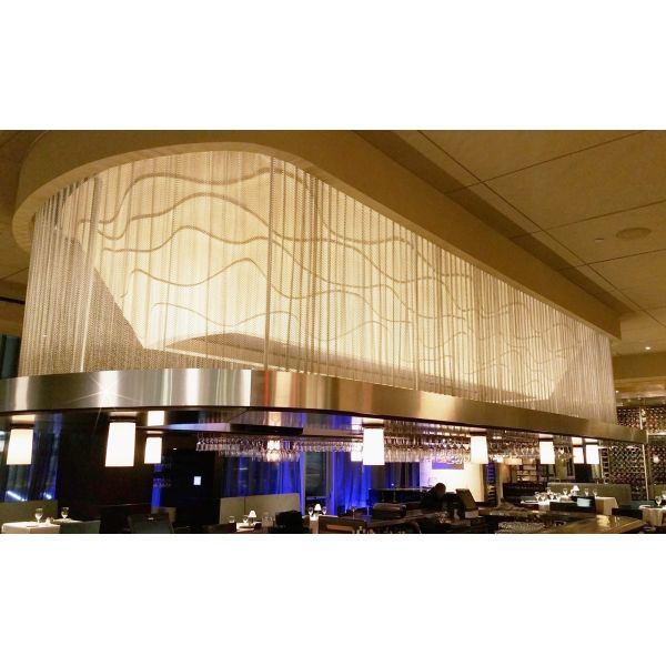 Quality Wooden Metal Coil Drapery Anodized Finish Wire Mesh Curtain for sale