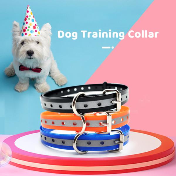 Quality All-Season Reflective Dog Collar Hundehalsband No Pull Adjustable TPU Hardware Buckle Solid Pattern for sale