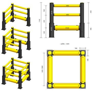 HC-3 Building Post Safety Barrier Warehouse flexible anti-collision system FS-2023A