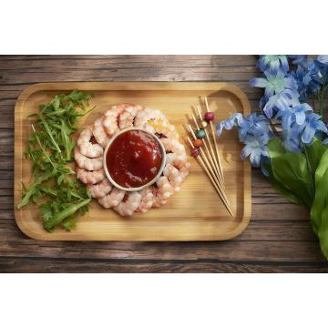 Quality Rectangular Natural Wooden Bamboo Food Plate Serving Trays for sale