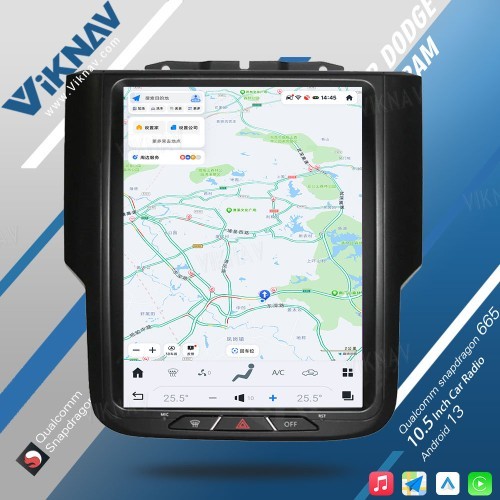 Quality VIKNAV 10.5 Inch Touch Screen 8 Core Android Car Radio For Dodge Ram 1500 2013 for sale