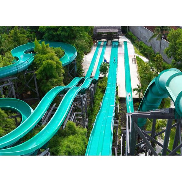 Quality Outdoor Speed Water Slide Aqua Water Park Swimming Pool Commercial Slide Blue Color for sale