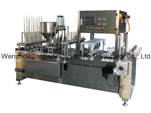 Quality Touch Screen Plastic Cup Liquid Filling Sealing Machine Gas Flushing Tray Vacuum Sealer for sale
