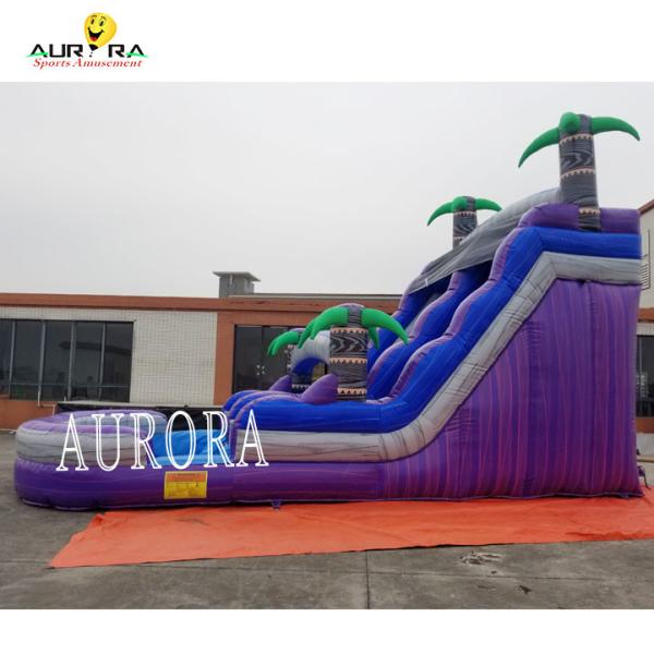 Quality Purple Giant Inflatable Water Slide Waterproof For Summer Fun for sale