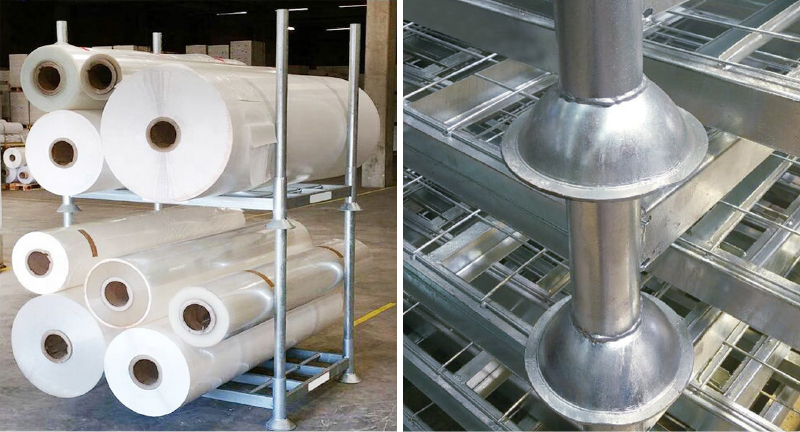 Round Post Pallet Stacking Rack