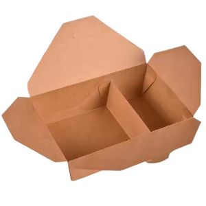 Quality Takeout Box Restaurant Packaging Double Compartment Paper Box Disposable Paper for sale