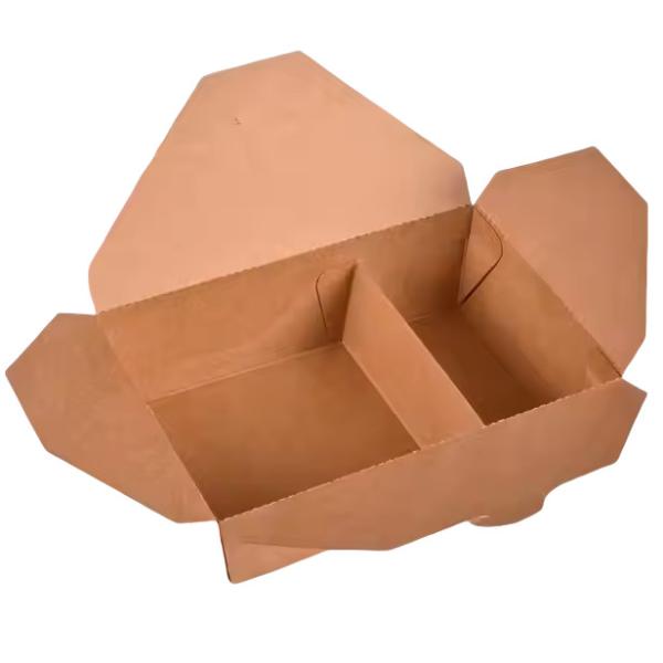 Quality Takeout Box Restaurant Packaging Double Compartment Paper Box Disposable Paper for sale