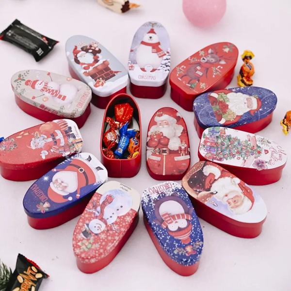 Quality Christmas Gift Tin Box 0.22mm Small Rectangular Iron Cans Tin Containers PMS for sale