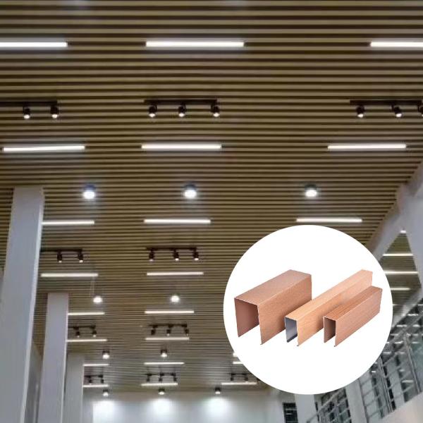 Quality Non Combustible U Shaped Aluminum Drop Ceiling Tiles For Building Decoration for sale
