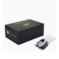 Quality ISO 10x10x3 Inches Rigid Cardboard Black Foldable Shoe Paper Boxes for sale