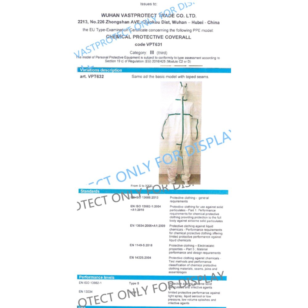 Durable Waterproof Protective Microporous Hooded Coveralls