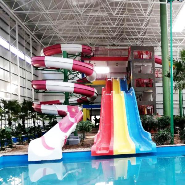 Quality Sleek Design Sturdy Indoor Spiral Water Slide Rainbow Water Slide Fiberglass for sale