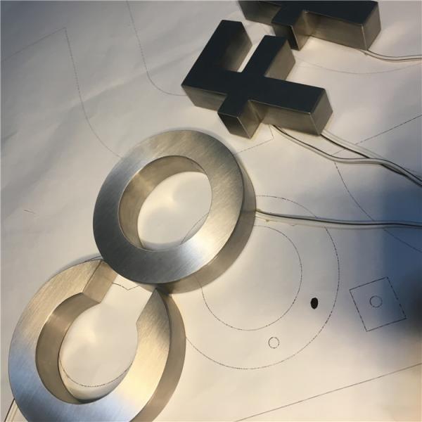 Quality Resin Acrylic Backlit Channel Letters Customized Brushed Chromed 12VDC for sale