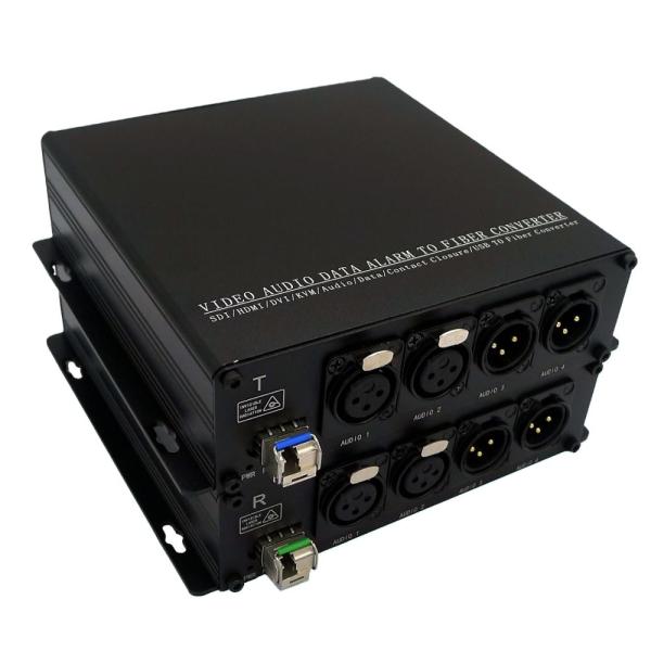 Quality Bi Directional Video Audio Data Fiber Media Converter 2 Ch To 20 Kilometers 1 SM Fiber Or 500 Meters 1mm Fiber for sale