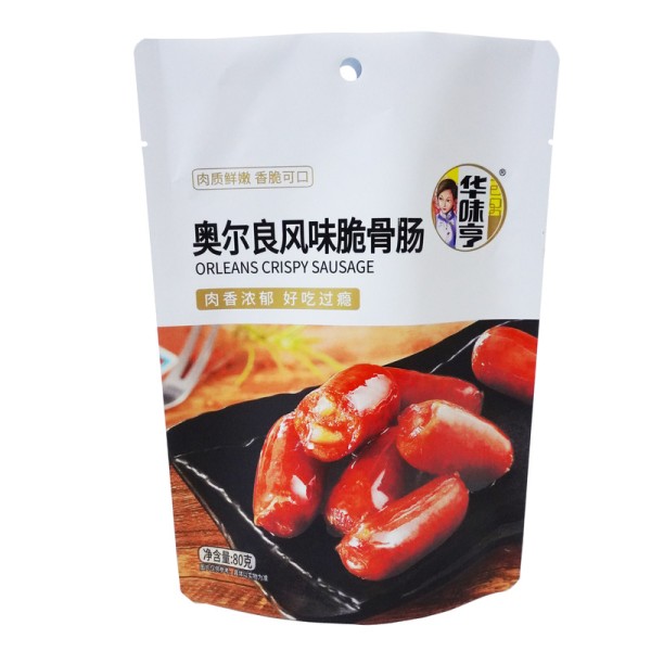 Quality China factory safety food grade food packaging meat snack sausage packaging bag stand up pouch for sale