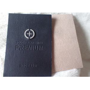 Quality Professional Jeans Leather Patch Labels , Leather Patch On Jeans With Metal Logo for sale