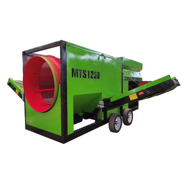 Quality Home Mobile Drum Trommel Screener Cleaner for Topsoil Compost High Recovery Rate for sale