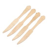 Quality 200mm Disposable Wooden Vintage Style Utensils Biodegradable Knife Bulk for sale