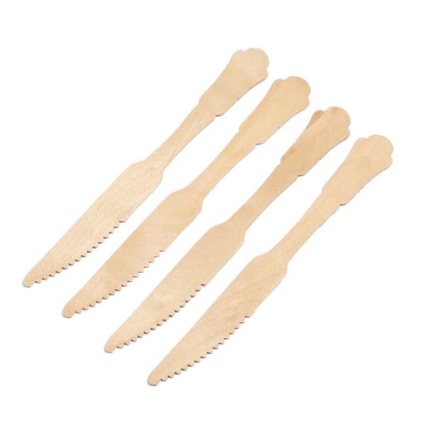 Quality 200mm Disposable Wooden Vintage Style Utensils Biodegradable Knife Bulk for sale