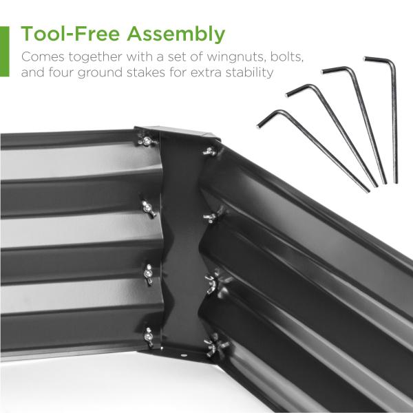 Quality Rectangular L240cm Galvanized Garden Beds For Outdoor for sale