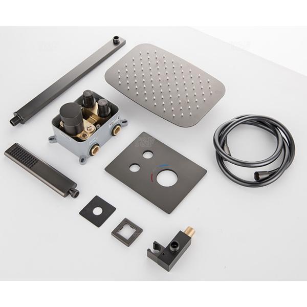 Quality Concealed Tap Bath Shower Mixer Set Matte Black Wall Mounted for sale