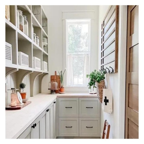 Quality Modern White Solid Wood Glass Panel Cabinets Space-Saving Solution for Small for sale