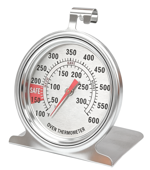 Quality SS Bimetal Oven Meat Thermometer 100 - 600F 2.5" Large Dial Flat Edges for sale