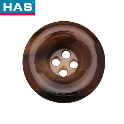 Quality Polyester Black 4 Hole Buttons 21mm / 25mm Decorative Buttons For Crafts for sale
