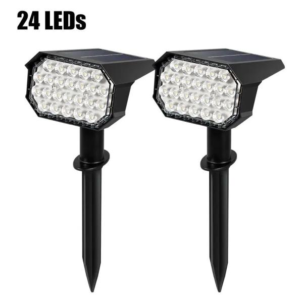 Quality 24 Leds Solar Led Street Light Lamp for Pathway Courtyard Landscape Lawn Spike for sale