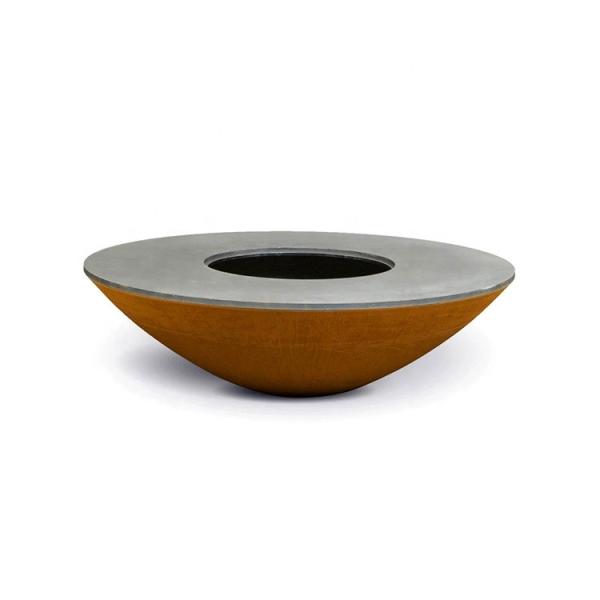 Quality Garden Wood Burning Barbecue Rusty Corten Steel Fire Bowl With Grill Ring for sale