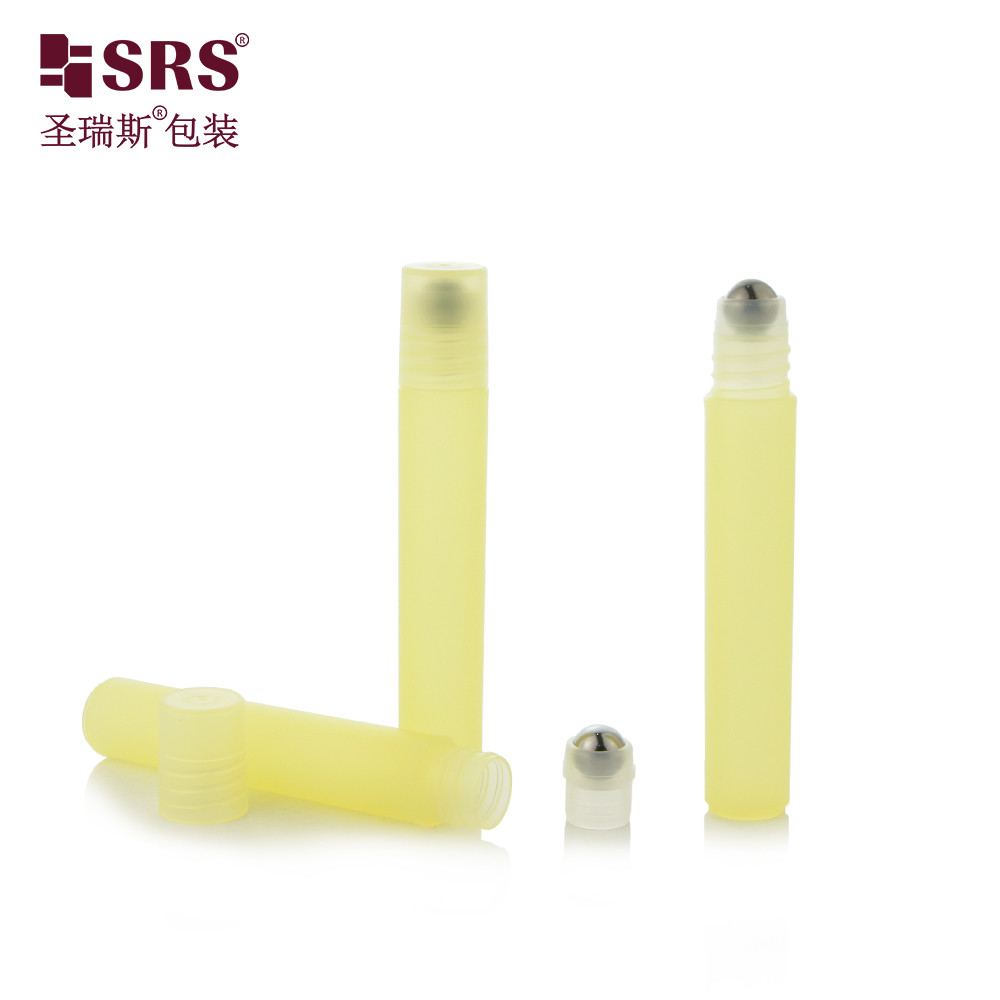 Quality RPP 8ml Empty Injection Custom Yellow Color Matte Finished Eye Serum Roll On for sale